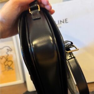 Celine | Bags | Celine New Classique Triomphe Medium Bag Purse Black ...